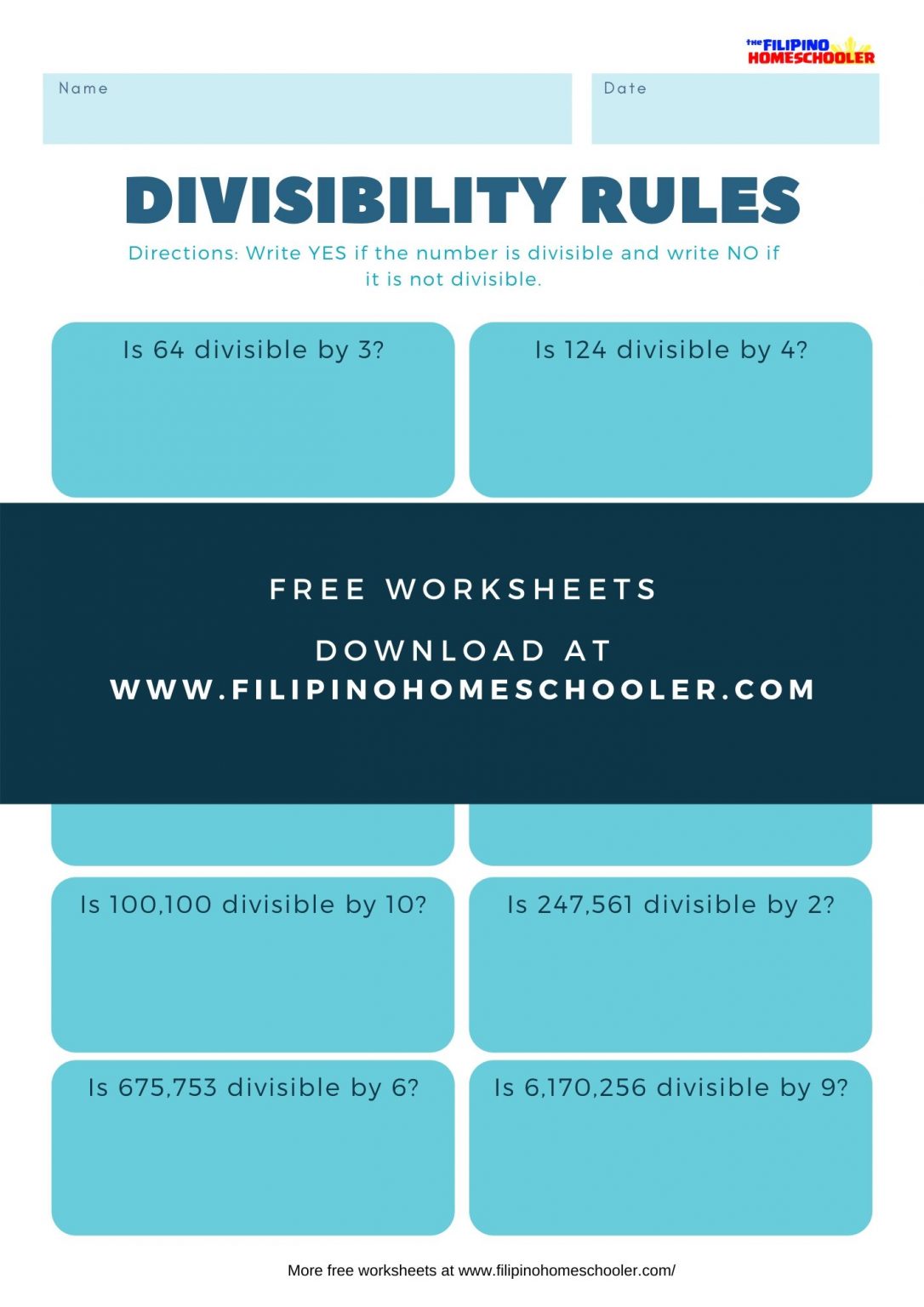 Divisibility Rules — The Filipino Homeschooler Divisibility Rules — The Filipino Homeschooler