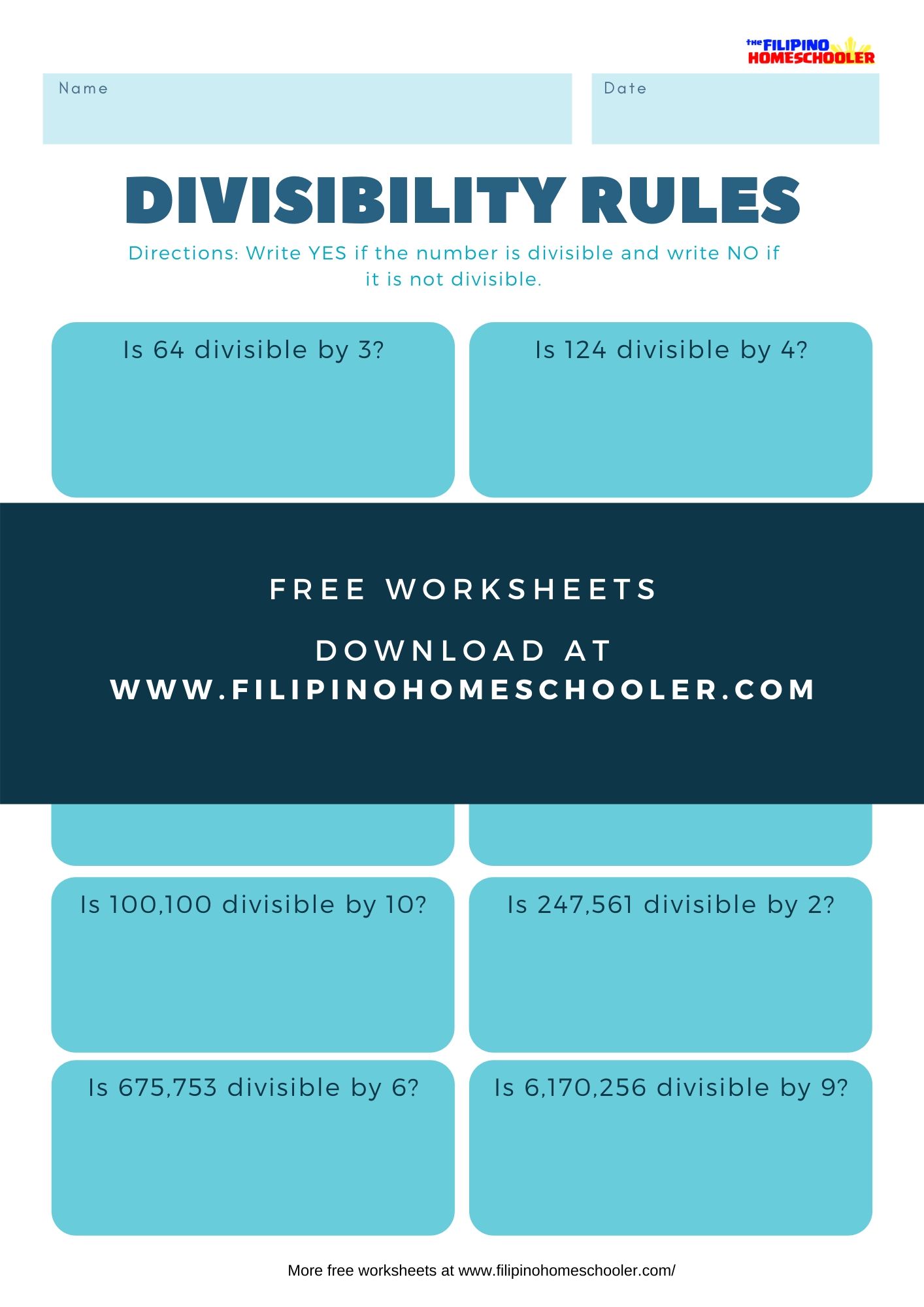 Divisibility Rules — The Filipino Homeschooler Divisibility Rules — The Filipino Homeschooler