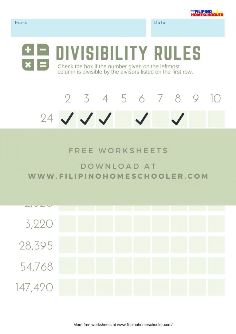 Divisibility Rules — The Filipino Homeschooler Divisibility Rules — The Filipino Homeschooler