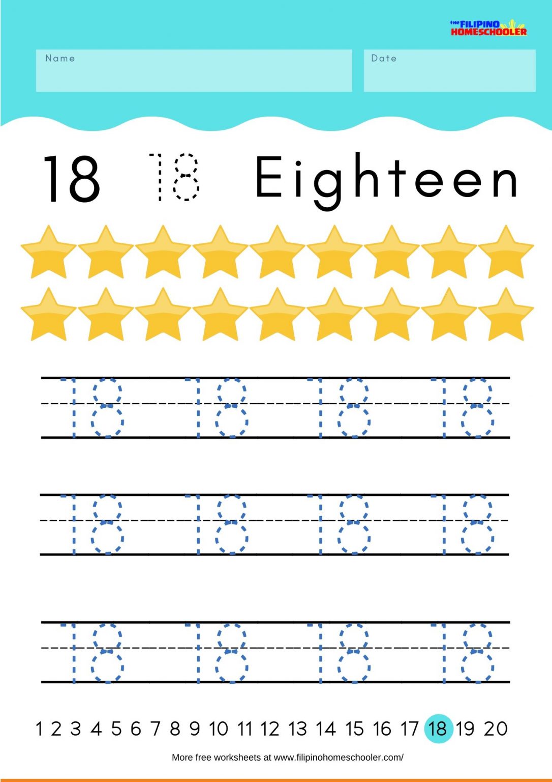 Numbers 11 20 Writing Worksheets The Filipino Homeschooler Free 
