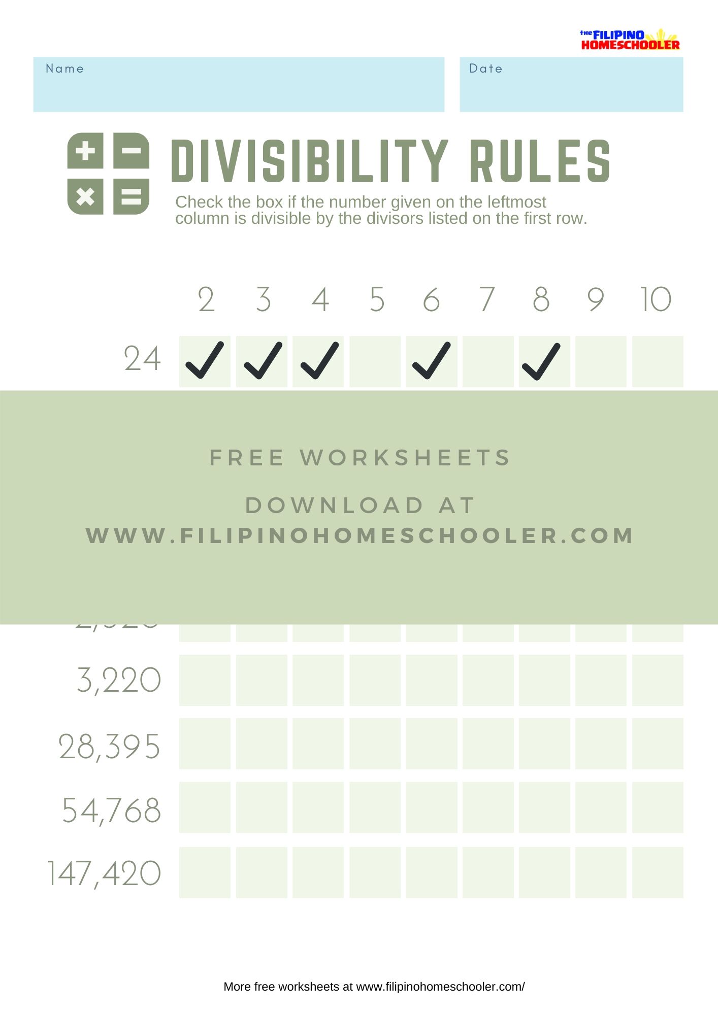 Divisibility Rules — The Filipino Homeschooler Divisibility Rules — The Filipino Homeschooler