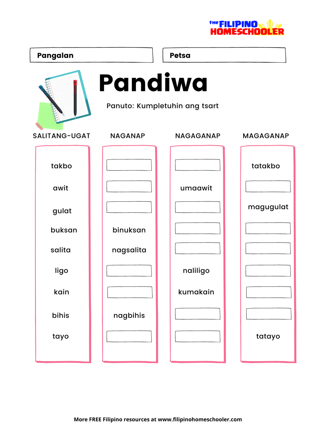 Aspekto Ng Pandiwa Uri Ng Pandiwa Ayon Sa Panahunan Worksheets ... Aspekto Ng Pandiwa Uri Ng Pandiwa Ayon Sa Panahunan Worksheets ...